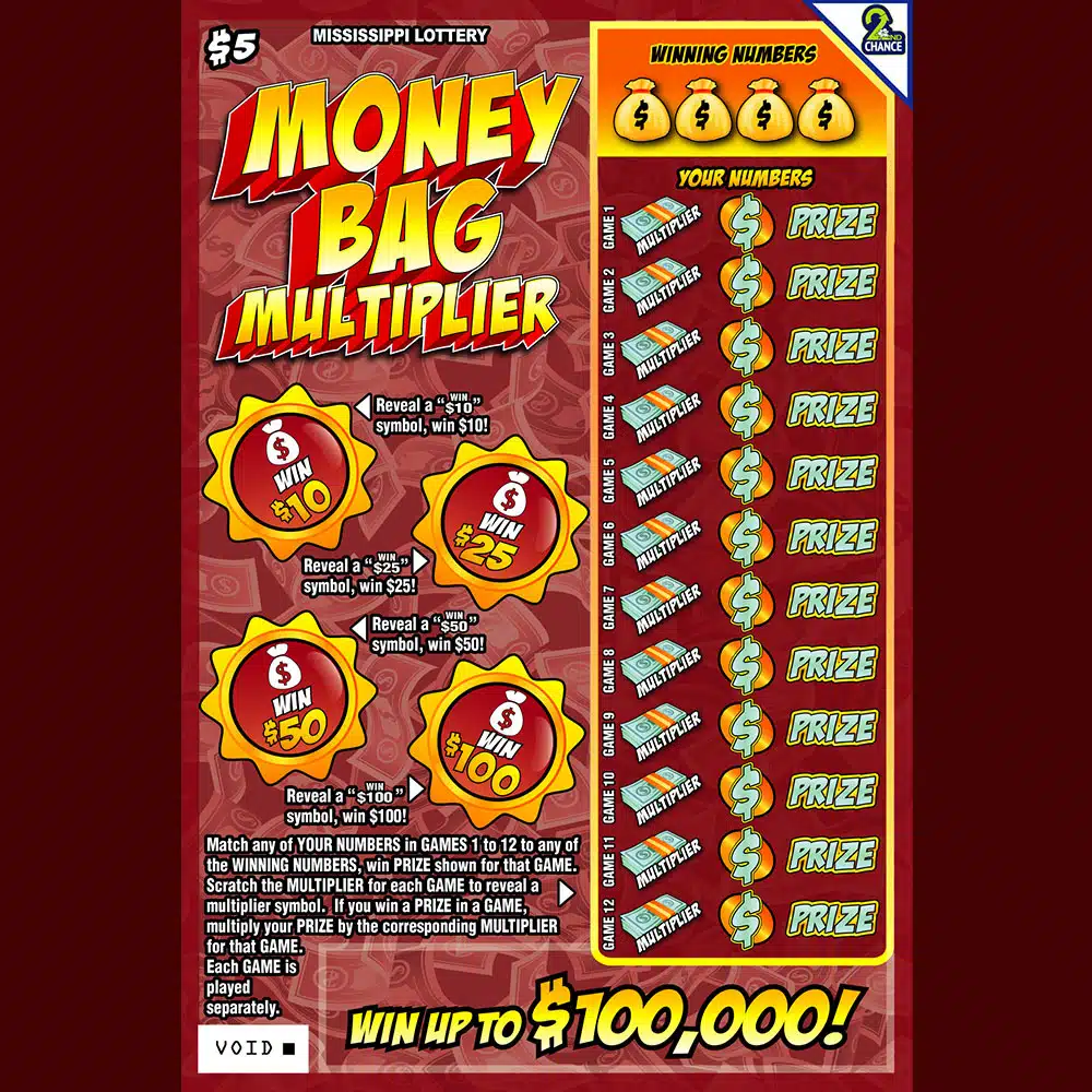 150 - Money Bag Multiplier - Mississippi Lottery
